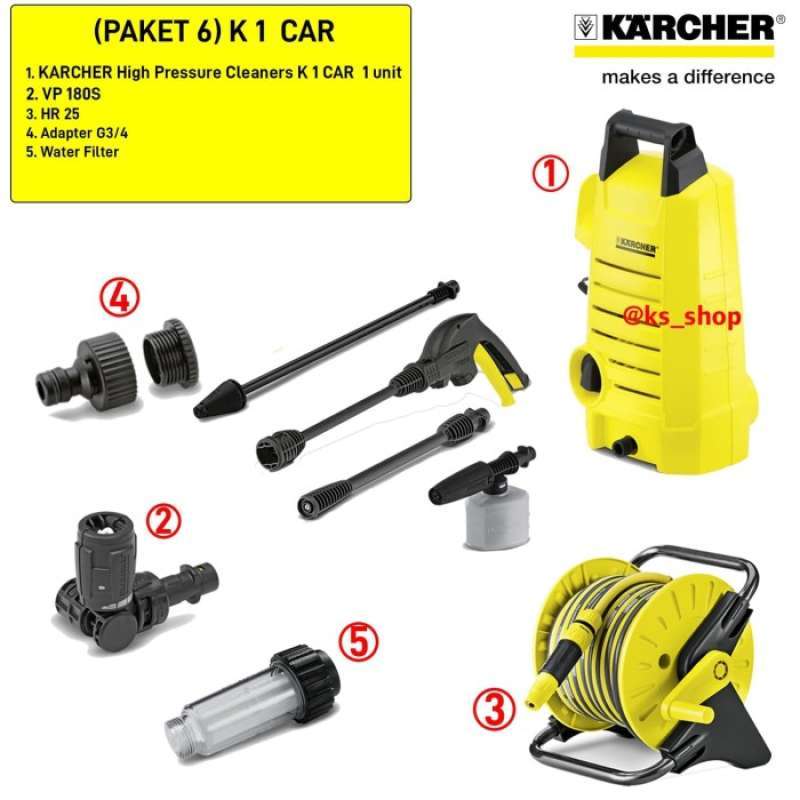Promo Karcher | Mesin Steam Cuci Mobil & Motor | Paket K 1 Car | Paket ...