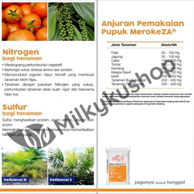 Promo PUPUK MEROKE ZA 50 KG KEMASAN PABRIK VIA GOSEND GRAB Diskon 23% ...