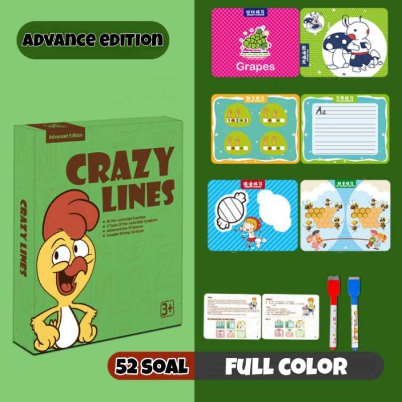 Jual crazy line worksheet wipe and clean / latihan belajar konsentrasi ... Jual crazy line worksheet wipe and clean / latihan belajar konsentrasi ...
