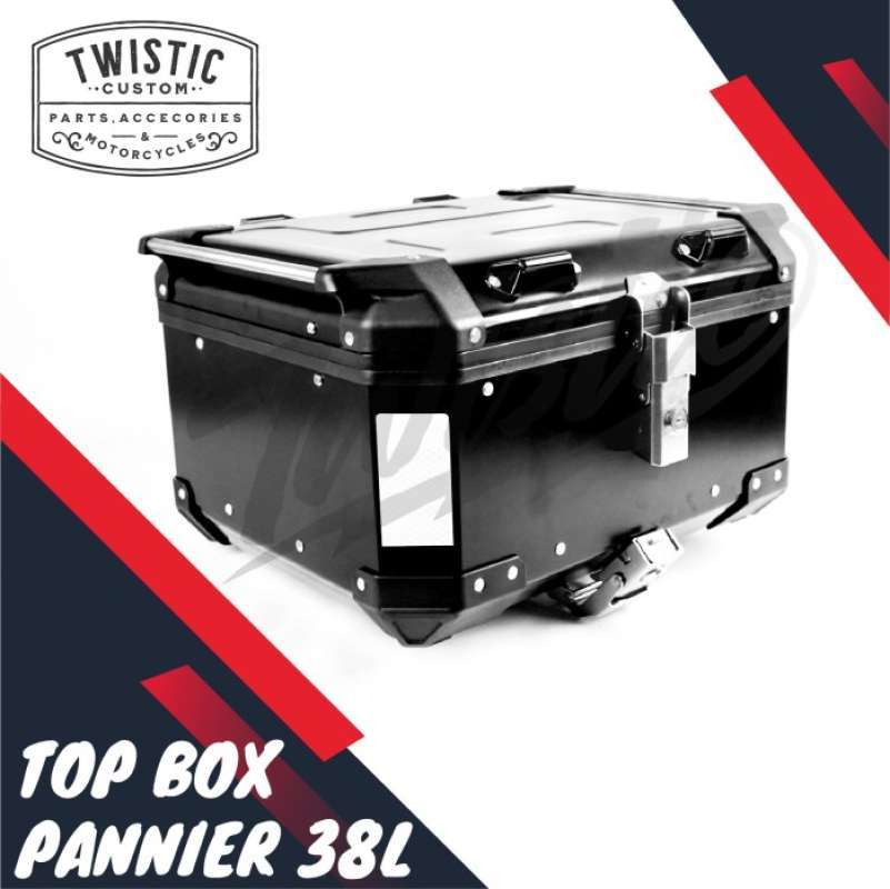 Promo TOP BOX PANNIER ALUMINIUM 38L MOTOR HIMALAYAN VERSYS CB150X ADV ...