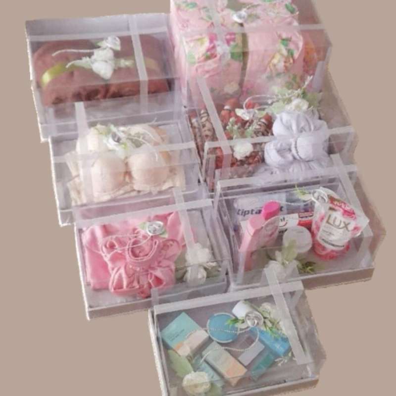 Promo Paket Hantaran Seserahan isi 7 macam Box mika Diskon 5% di Seller ...
