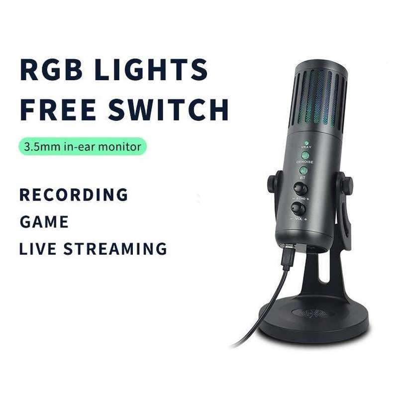 Jual Leimic Mic Kondenser Usb Rgb Gaming Live Streaming W-900 Karaoke ...