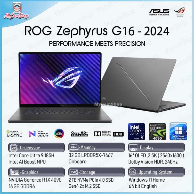 Jual Asus Rog Zephyrus G16 Gu605 Ultra 9-185h 32gb 2tb Rtx 4090 16gb ...