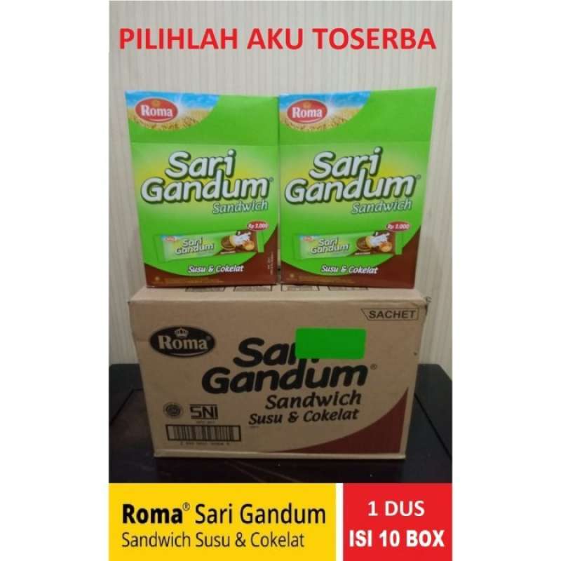Promo Roma Sari Gandum Sandwich Susu & Cokelat 39 Gr (1 Karton Isi 10 ...