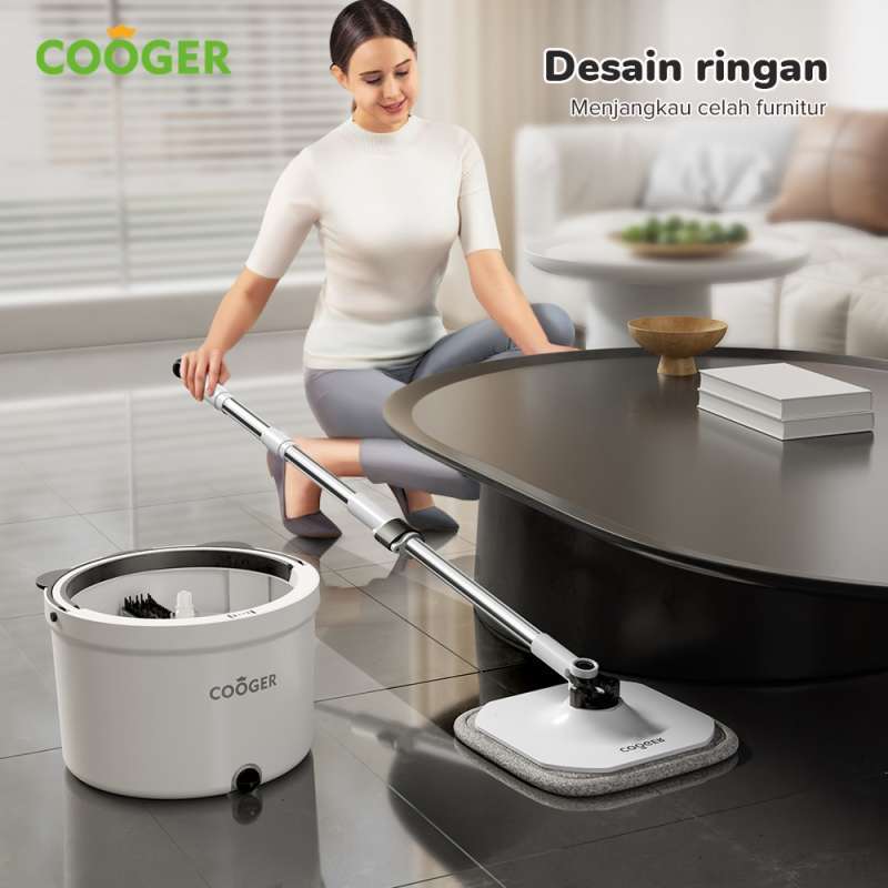 Promo Cooger Clean Stain Separation Mop Panda 2-piece Set Diskon 55% Di ...