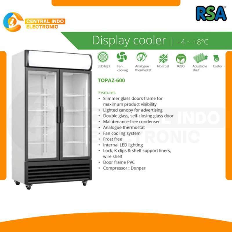Promo Rsa Showcase 2 Pintu Topaz 600 568 Liter / Display Cooler Diskon ...