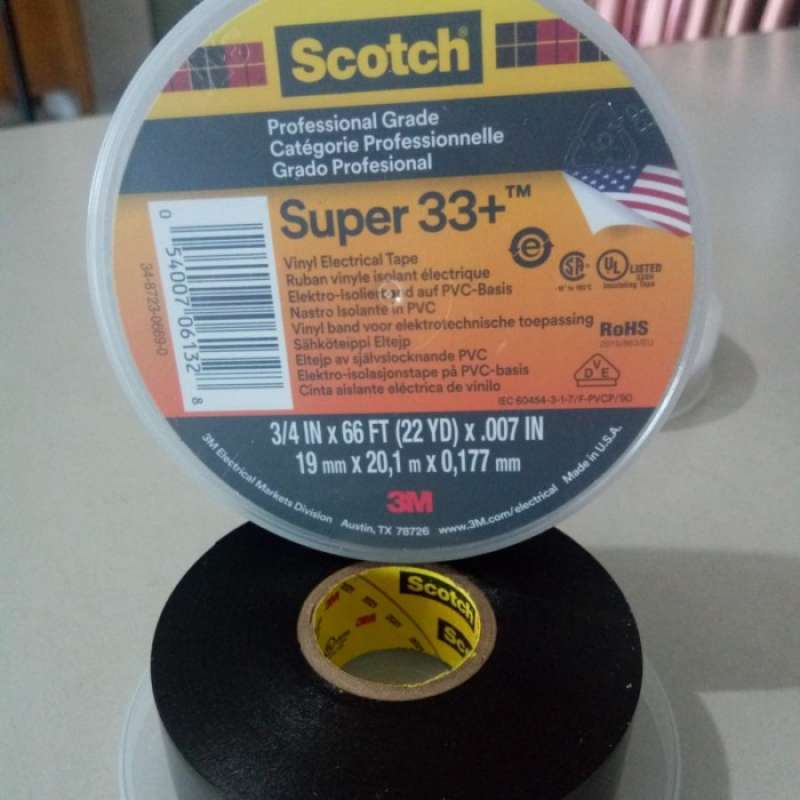 Jual Isolasi Listrik 3m Scotch Super 33+ Vinyl Electrical Tape Hitam Di ...