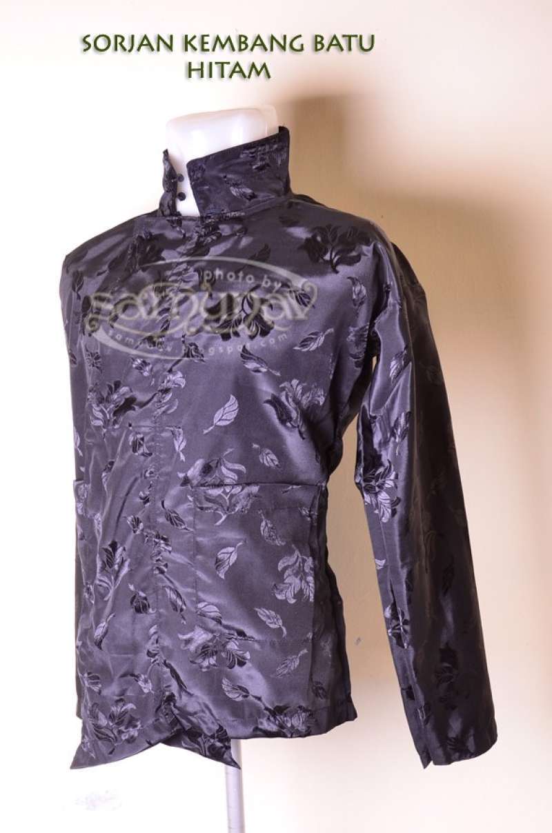Jual Baju Khas Jawa Surjan Kembang Batu Warma Hitam - L Di Seller Zati ...