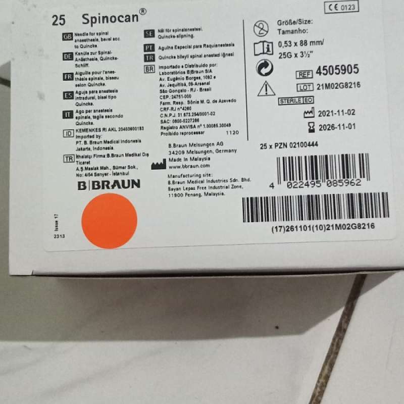 Promo Spinocan 25 Bbraun Diskon 23% Di Seller Albeta Store - Cengkareng ...
