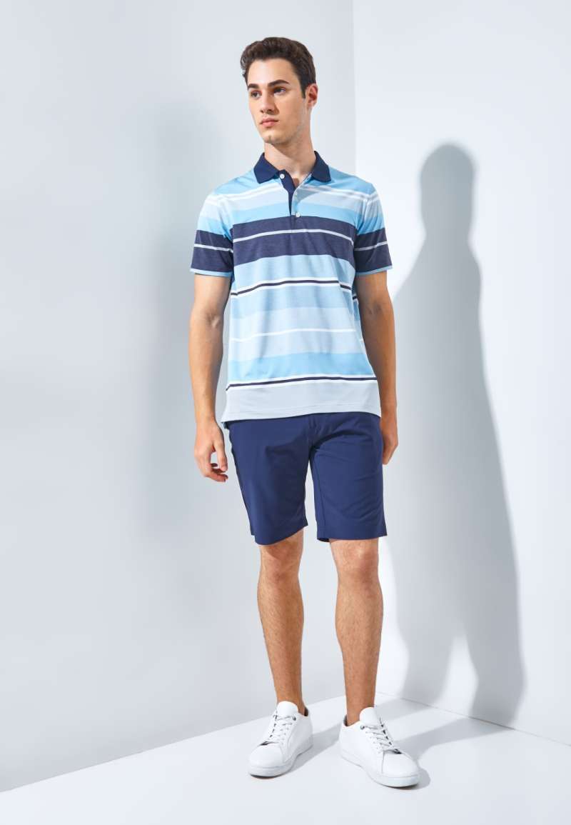 Promo Jack Nicklaus Brunellos Premium Multi Stripe Polo Blue Surf ...
