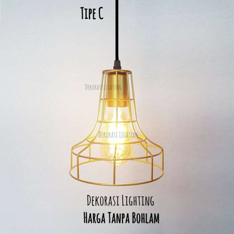 Promo Lampu Gantung Gold Besi Minimalis Decor Cafe Resto Fiting E27 - Tipe C Diskon 39% di ...