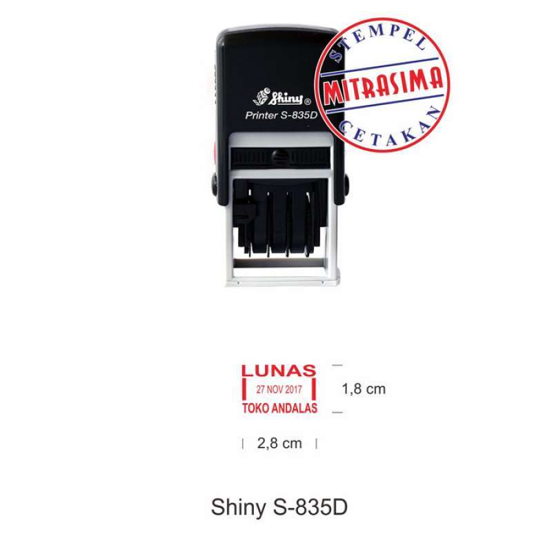Promo Stempel Shiny Custom Bentuk Persegi Dengan Tanggal Ditengah ...