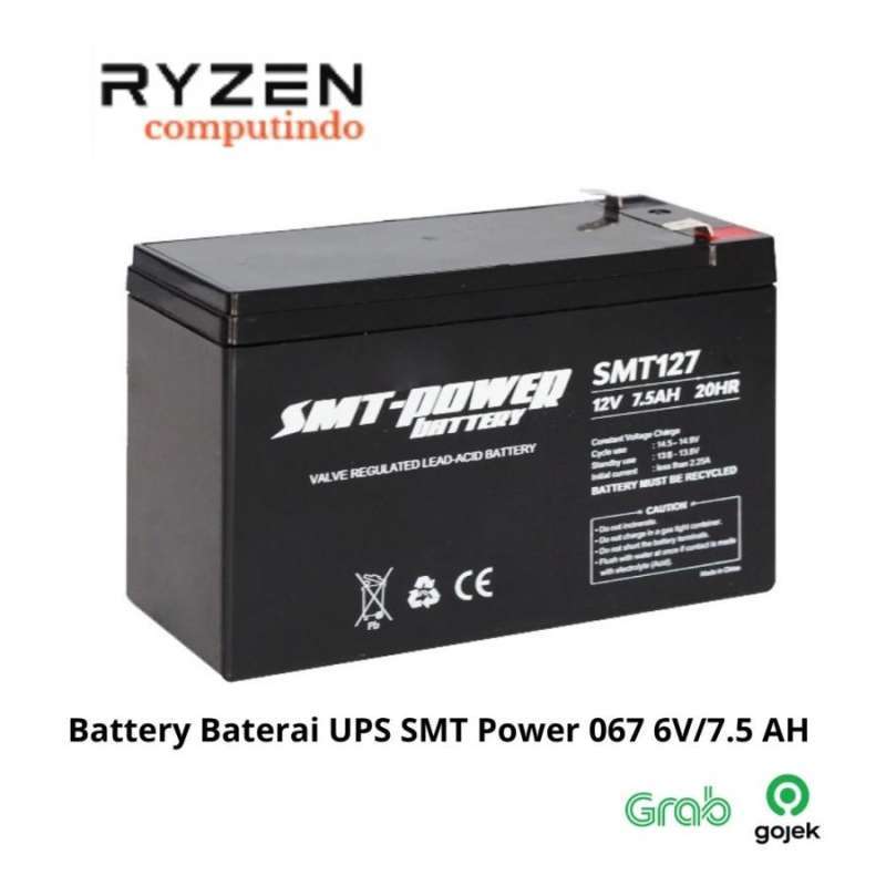 Jual Battery Baterai UPS SMT Power 127 12V/7.5 AH 12 Volt 7.5AH Aki ...