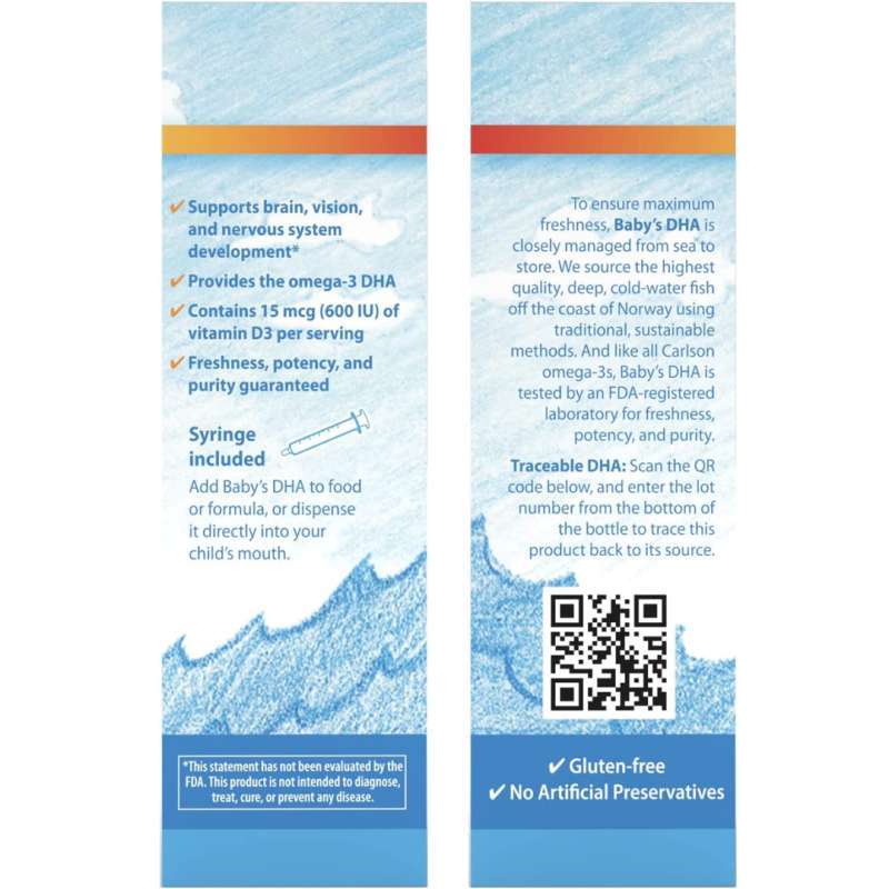 Jual Carlson Baby's Dha 920 Mg Omega Suplemen Anak Omega Brain 60 Ml Di ...