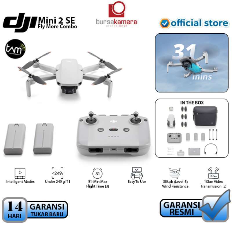 Jual DJI Mini 2 SE Fly More Combo Drone GARANSI RESMI di Seller Bursa Kamera Profesional ...