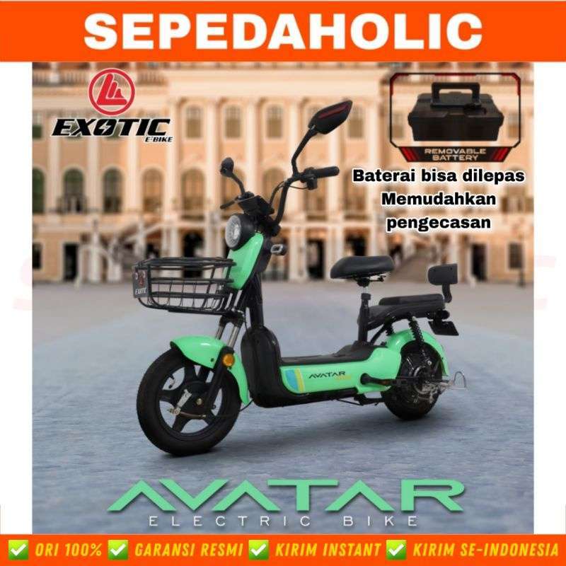 Jual Sepeda Motor Listrik Exotic Avatar Electric E Bike 500 Watt - Pistachio Green Di Seller ...
