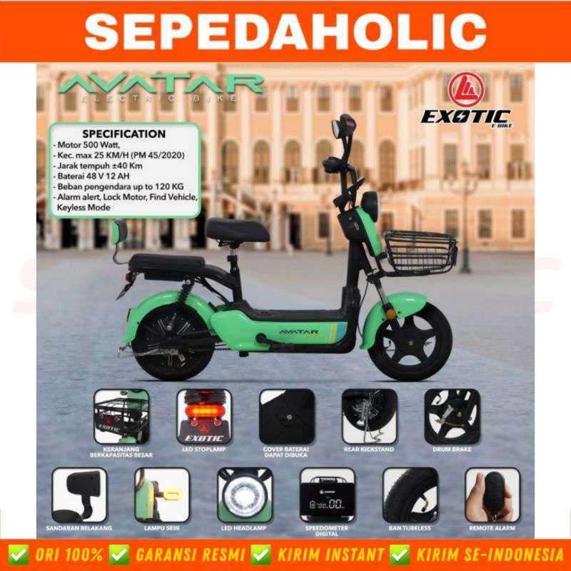 Jual Sepeda Motor Listrik Exotic Avatar Electric E Bike 500 Watt ...