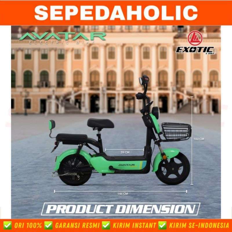 Jual Sepeda Motor Listrik Exotic Avatar Electric E Bike 500 Watt - Pistachio Green Di Seller ...