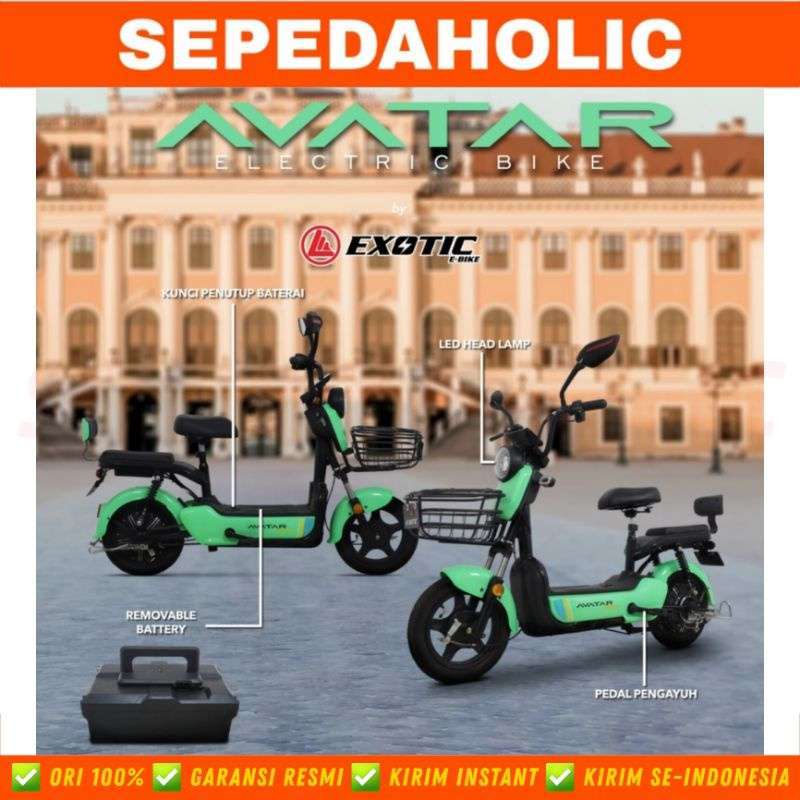 Jual Sepeda Motor Listrik Exotic Avatar Electric E Bike 500 Watt - Pistachio Green Di Seller ...