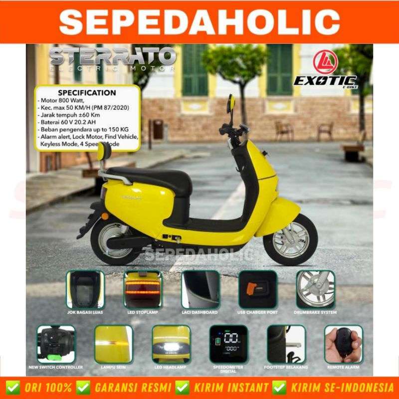 Jual Sepeda Motor Listrik Exotic Sterrato 800 Watt Electric By Pacific ...