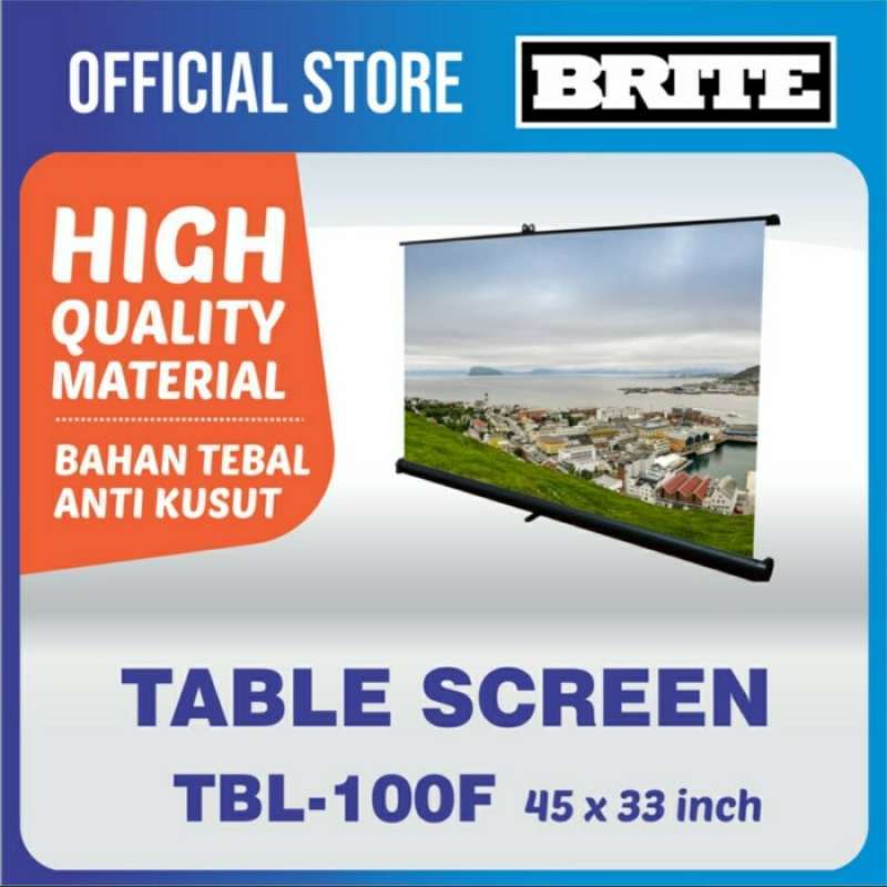Jual Layar Proyektor Brite Screen Tbl100F Table Screen Layar Portable ...