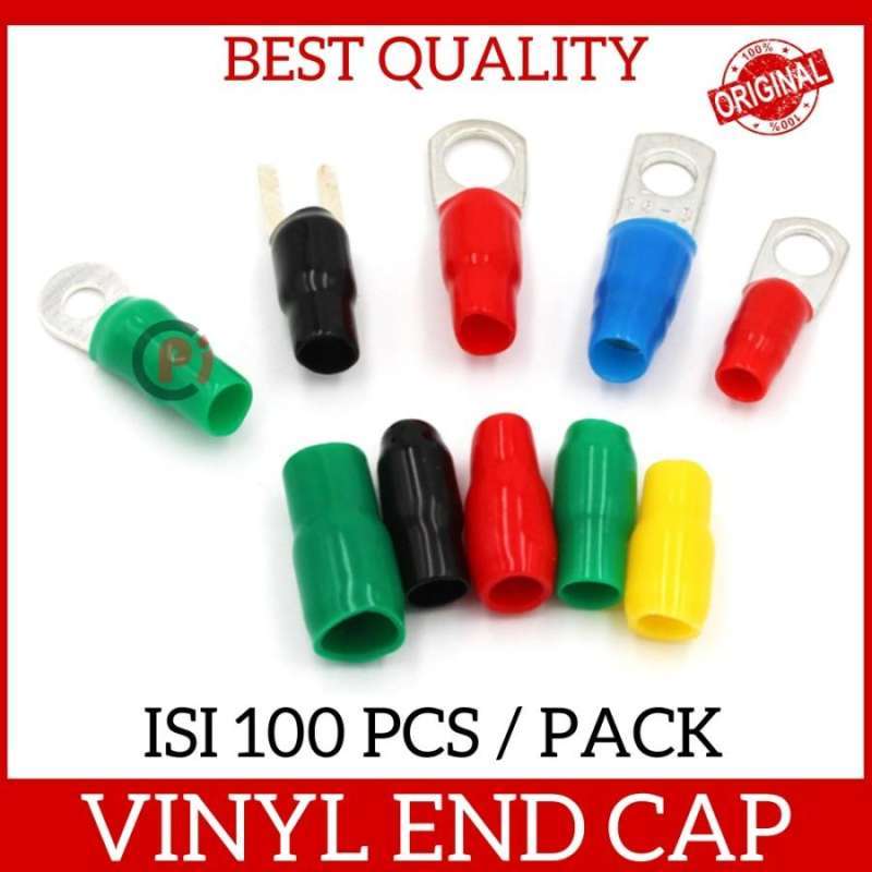 Jual Isi 100 Pcs Vinyl End Cap Karet Pelindung Skun Kabel Banyak Ukuran ...