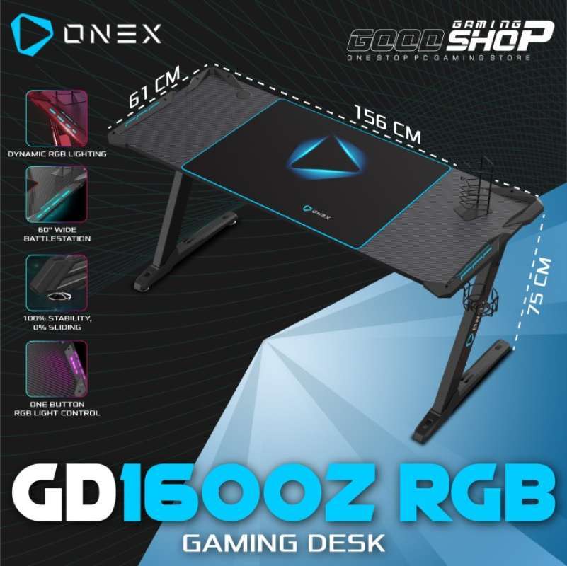 Promo Onex Gd1600Z Rgb Meja 60, Mousepad, Holder, Rack, Z Leg - Gaming ...