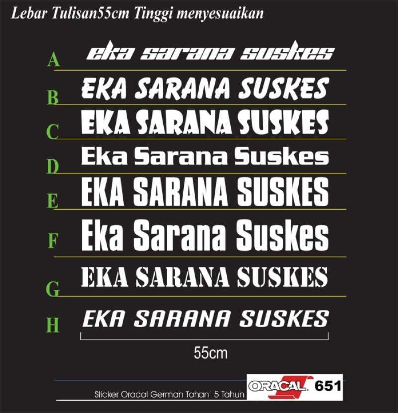 Promo Sticker Cuting Kaca Mobil Nama Anak Usaha Perusahaan Organisasi ...