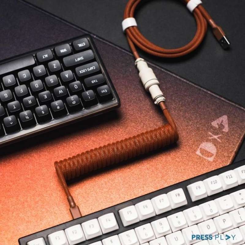 Jual New Type C Coiled Cable Mechanical Keyboard Aviator By Press Play ...