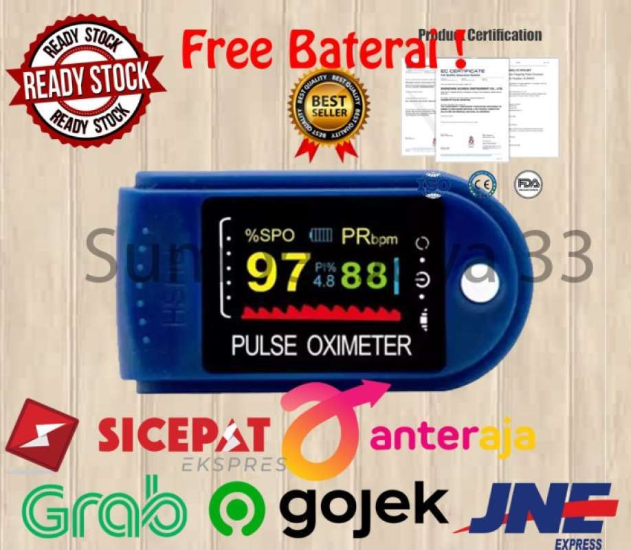 Promo Alat Cek Detak Jantung Pulse Oximeter Fingertip Sp02 Diskon 23% ...