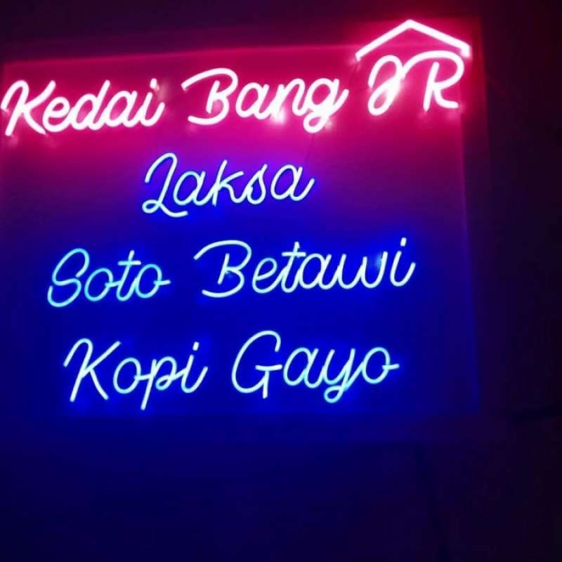 Promo Lampu LED Neon Text tulisan Kedai Bang JR dst pesanan kak Agus ...