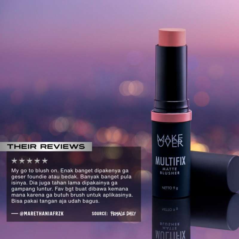 Promo Make Over Multifix Matte Blusher 9 G - Blush On Stick - - 01 Rose ...