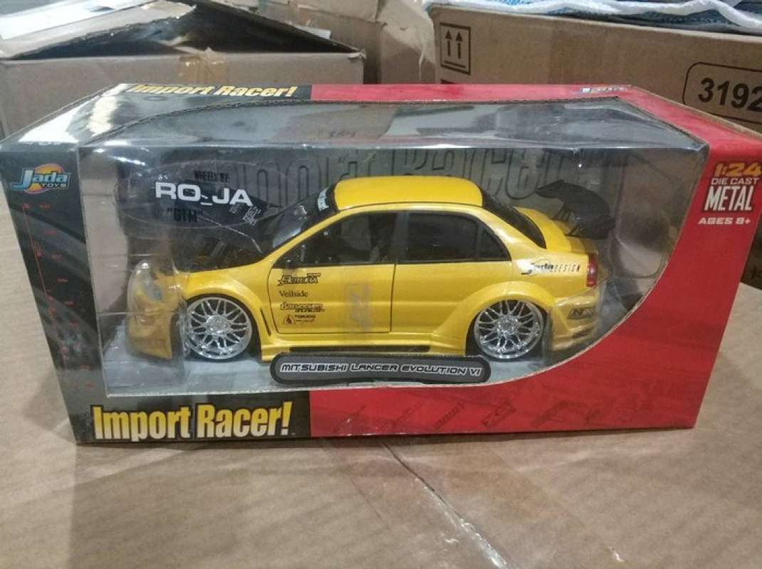 Promo Jada Import Racer Mitsubishi Lancer Evolutionvi 1:24 Yellow ...