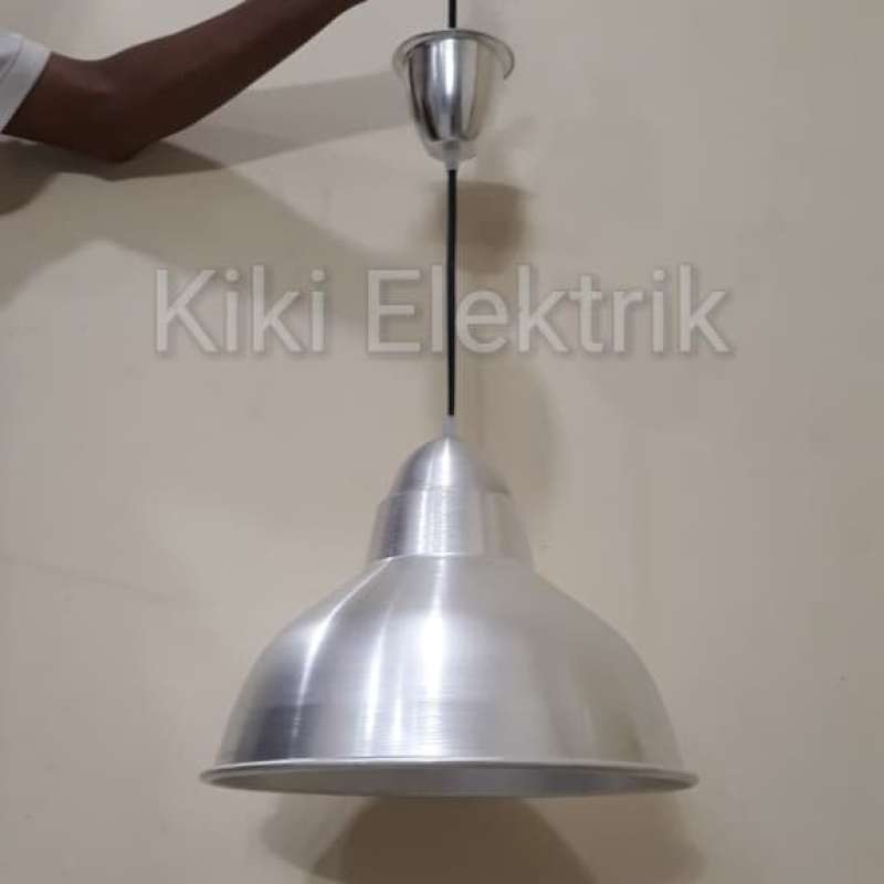 Promo Kap Lampu Gantung Industri Silver Diameter 30 Cm Komplit + Kop Diskon 23% di Seller 17 ...