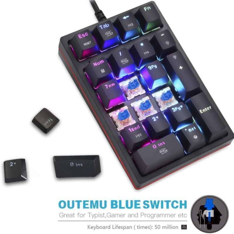 Jual Keyboard Numpad RGB Mechanical Red Switch Motospeed Backlight LED ...