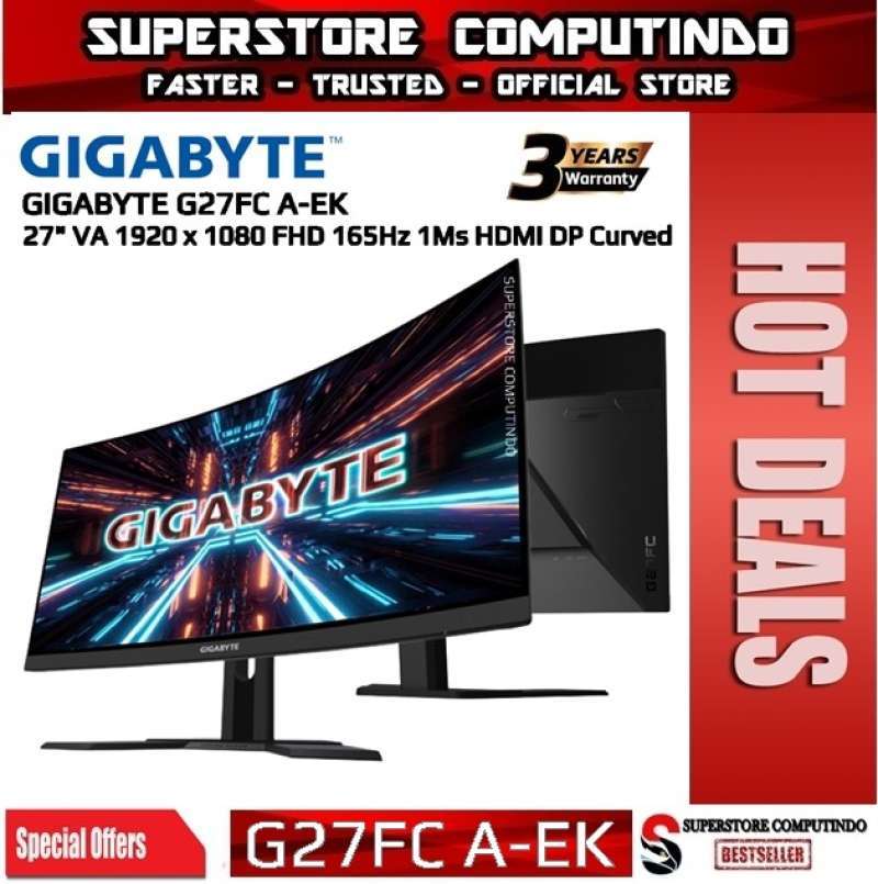 Promo Monitor LED Gaming Gigabyte G27FC A EK 27 VA Curve 165Hz 1Ms HDMI ...