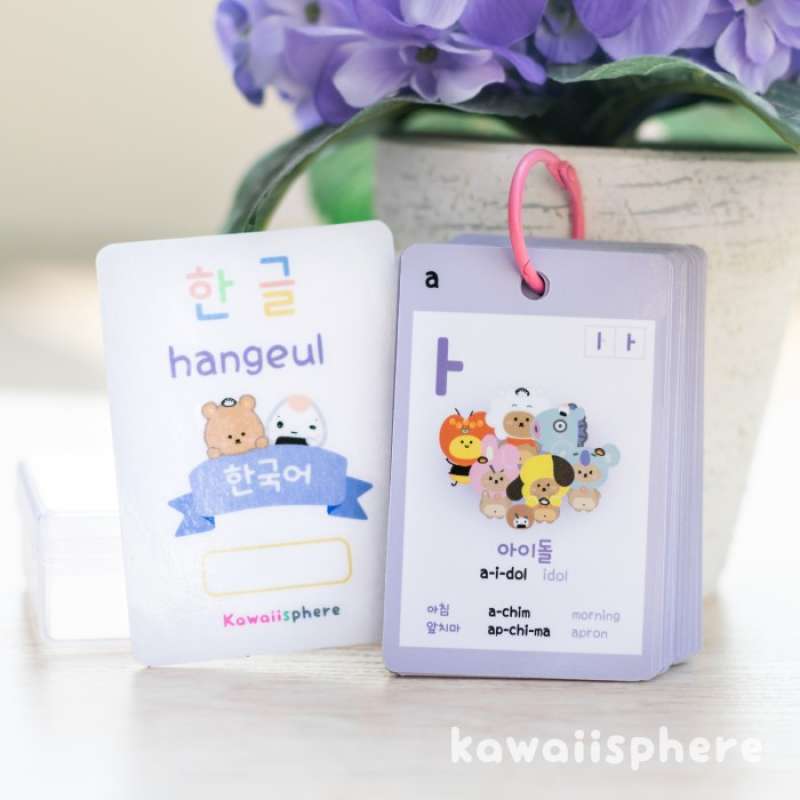 Jual Hangeul Flash Card | Learn Korean Hangul | Study Card Bahasa Korea ...