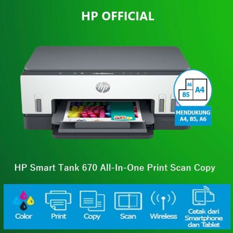 Promo Printer Hp Smart Tank 670 All-In-One Print Scan Copy Smarttank ...