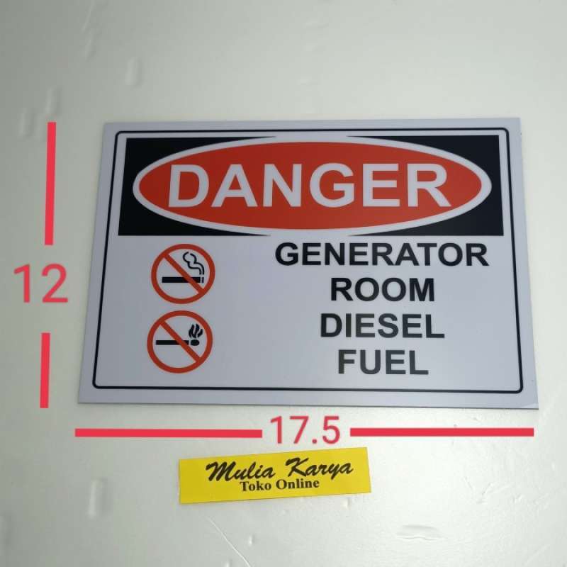 Promo Sign Warning DANGER Generator Room Size 12 x 17.5 cm Petunjuk ...