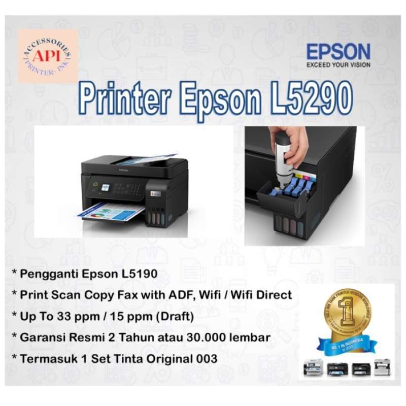 Promo Printer Epson L5290 L 5290 PSC Fax Wifi ADF Pengganti L5190 ...