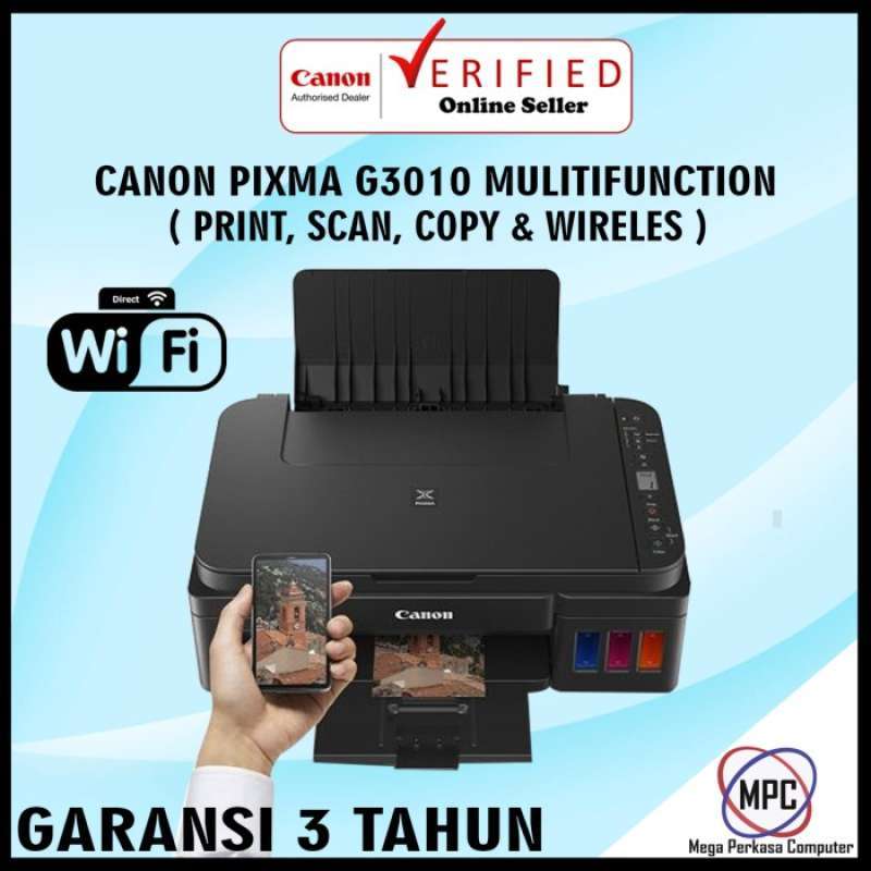 Promo Printer Canon Pixma G3010 Print Scan Copy Wifi Infus Garansi ...