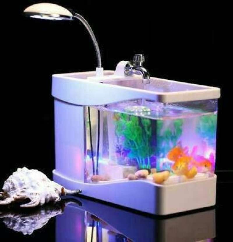 Jual Usb Desktop Aquarium | | Mini Fish Tank With Running Water & Led ...