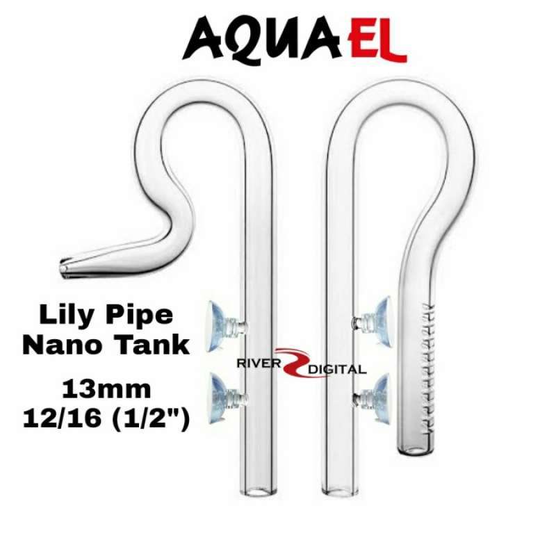 Jual Aquascape Lily Pipe Mini Nano Tank Glass Inflow & Outflow 13mm 12/ ...