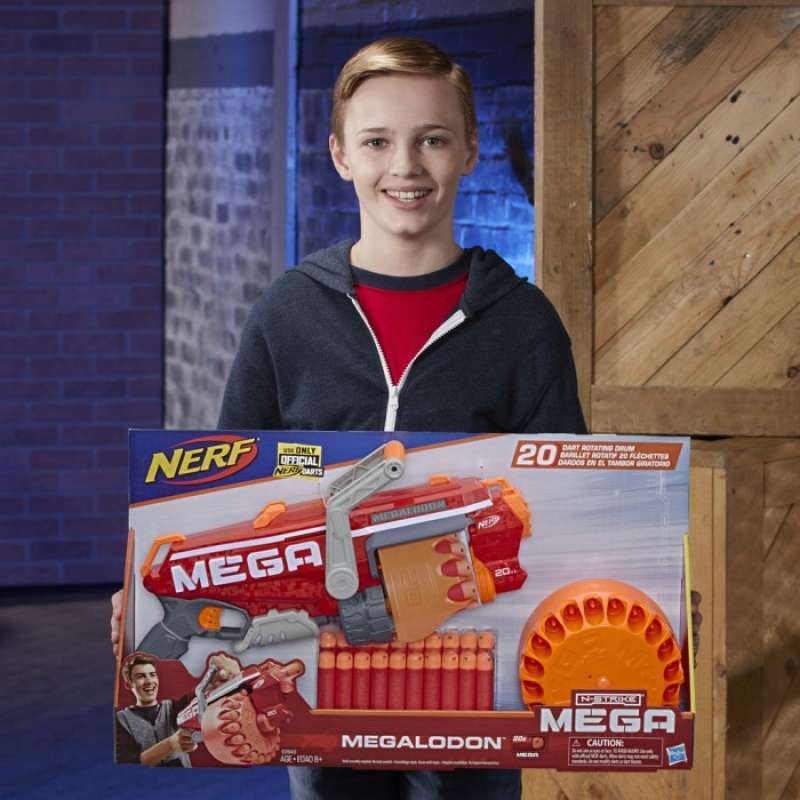 Promo Megalodon Nerf N-Strike Mega Blaster with 20 Official Mega Darts ...