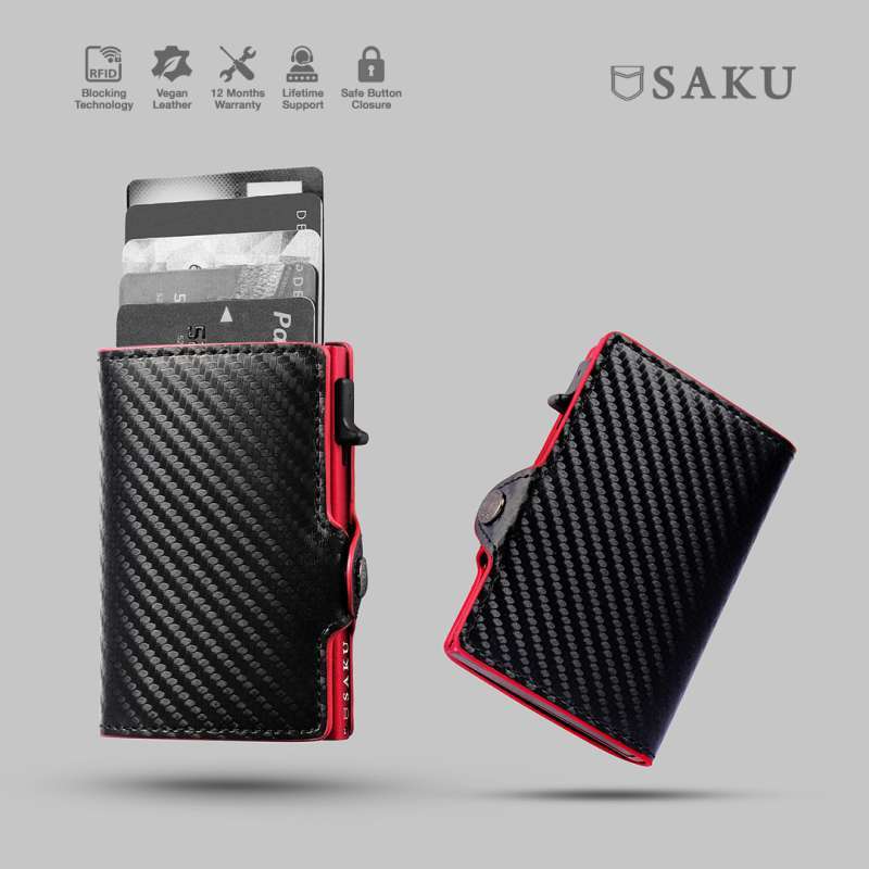 Jual Dompet Pria Carbon Asli Saku Smart Wallet Card Holder Rfid Compact ...
