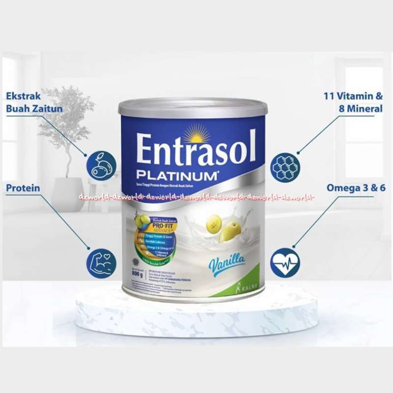 Jual Entrasol Platinum Vanilla 800gr Ekstrak Buah Zaitun Susu Kalsium ...