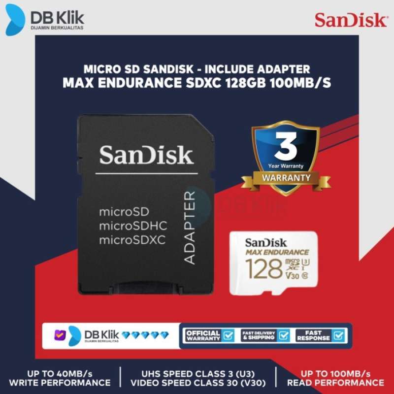 Promo Micro SD MAX ENDURANCE SDXC 128GB 100MB/s (SDSQQVR-128G-GN6IA ...