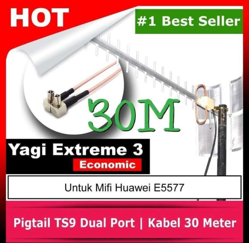 Promo Antena Yagi Extreme 3 Eco Dual Port TS9 Antenna Penguat Signal 4G ...