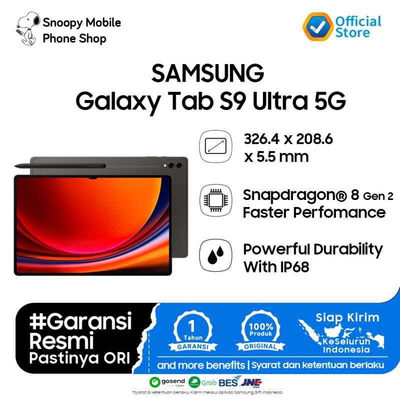 Jual Samsung Galaxy Tab S9 Ultra 5G - X916 - 12/256GB - GARANSI RESMI SEIN di Seller Snoopy ...