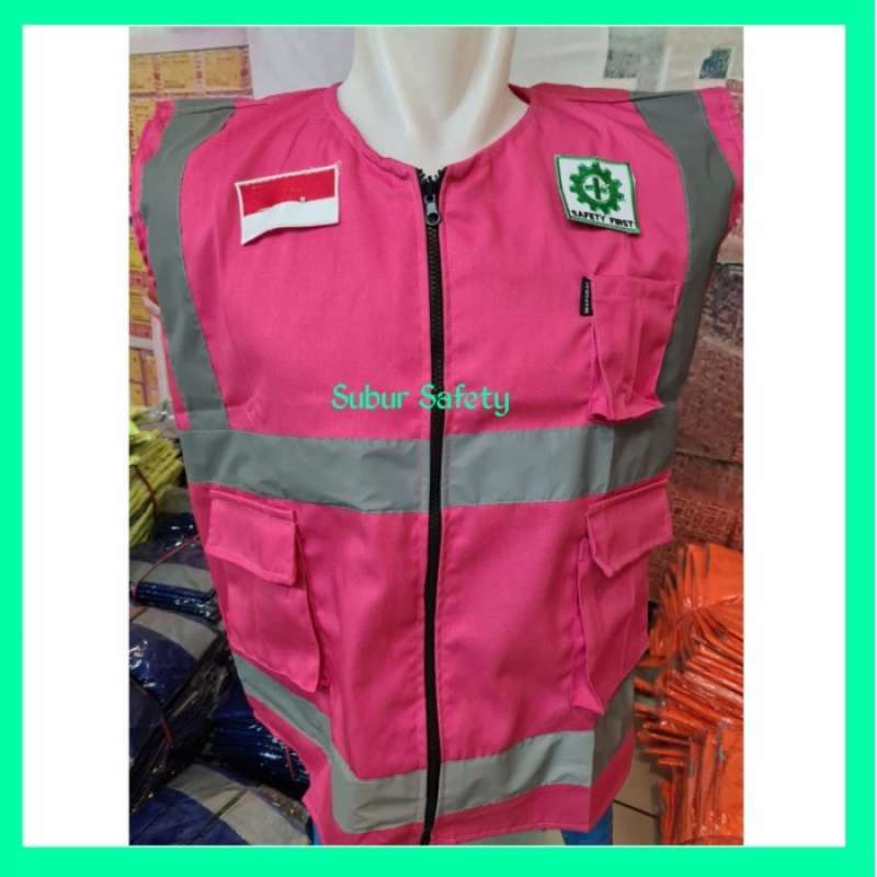 Promo Rompi Safety Bahan Drill Plus Logo K3 Dan Logo Bendera / Rompi ...